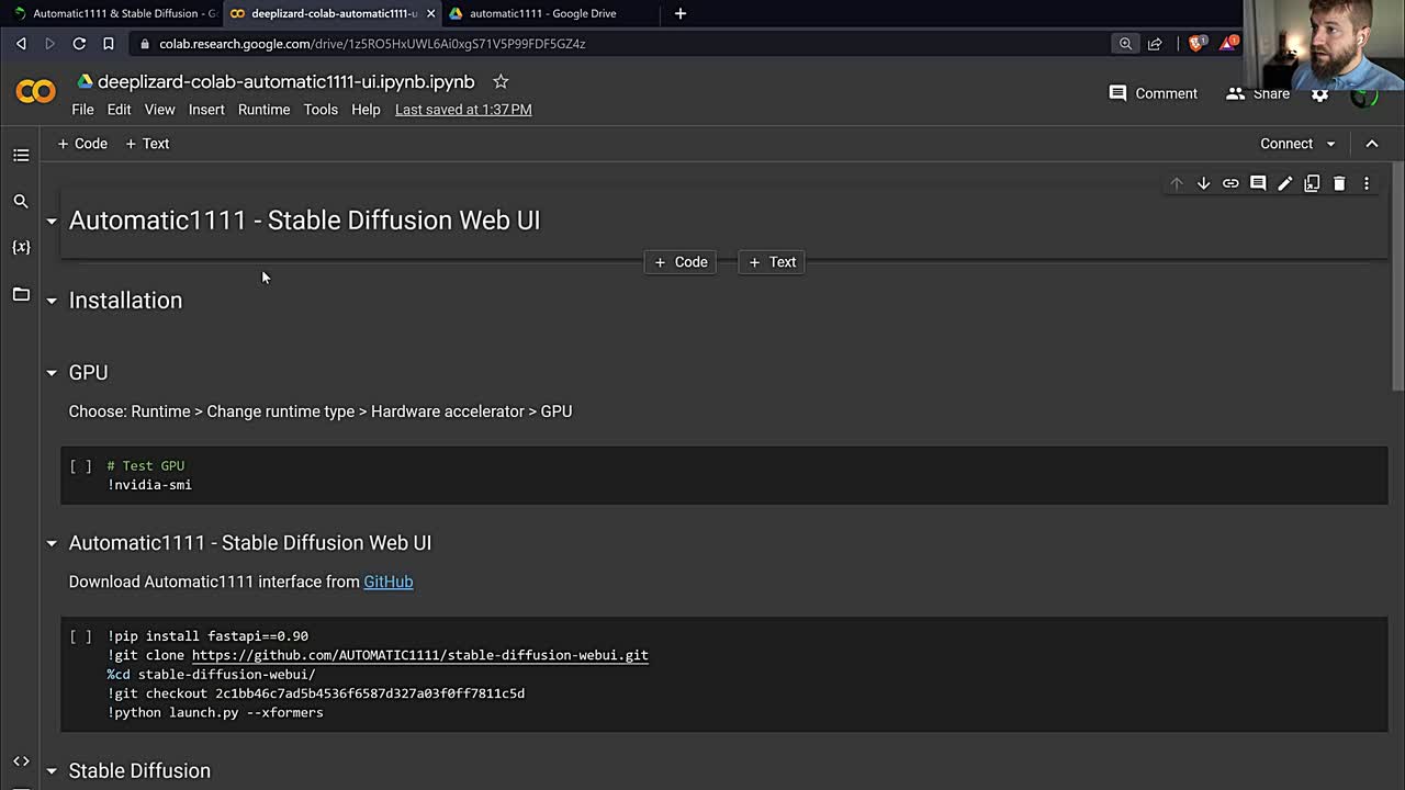 Automatic1111 Stable Diffusion Google Colab Google Drive Setup 